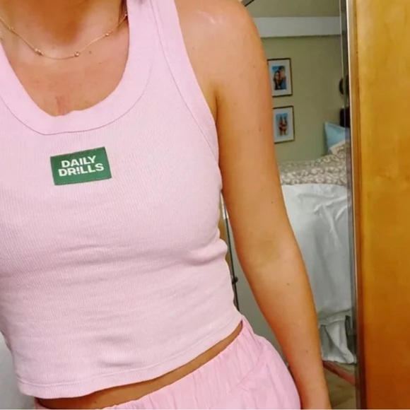 Daily Drills | Tops | Daily Drills Pink Fitted Crop Tank Top | Poshmark